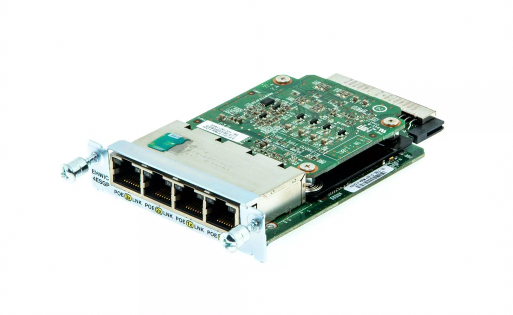 Cisco EHWIC-4ESG-P 4-port 10/100/1000 Ethernet switch interface card w/PoE – HAL Computers